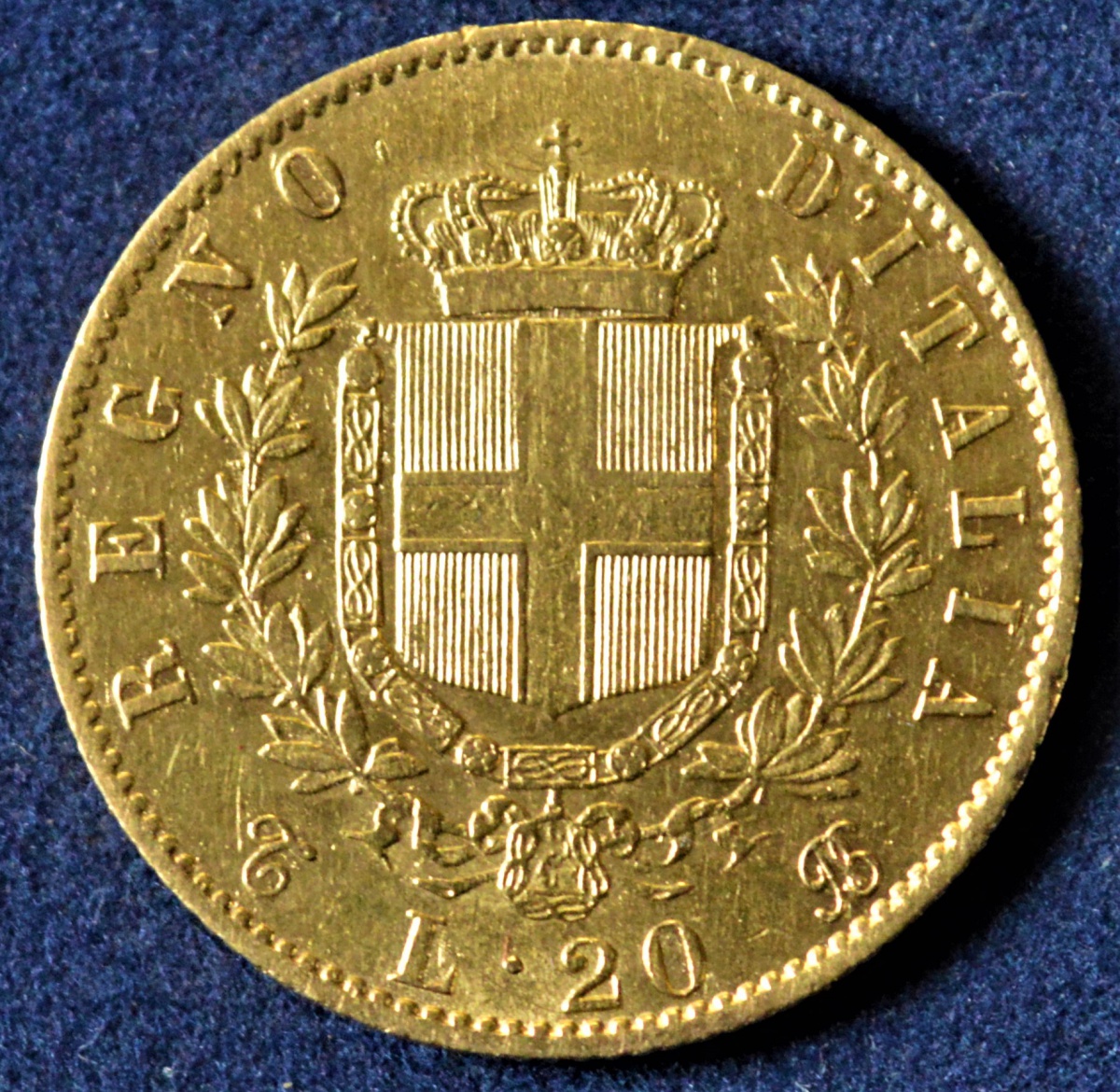 Moeda Ouro 20 Liras 1865 FC 6 4 Gr