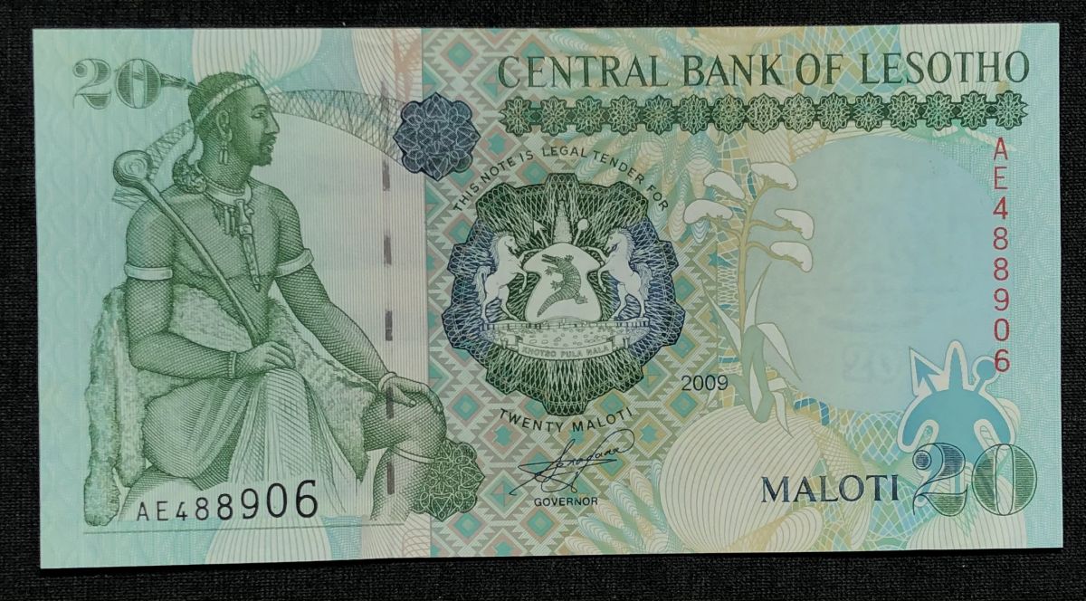 Cédula de Lesotho - 20 maloti - 2009 - P16g - FE