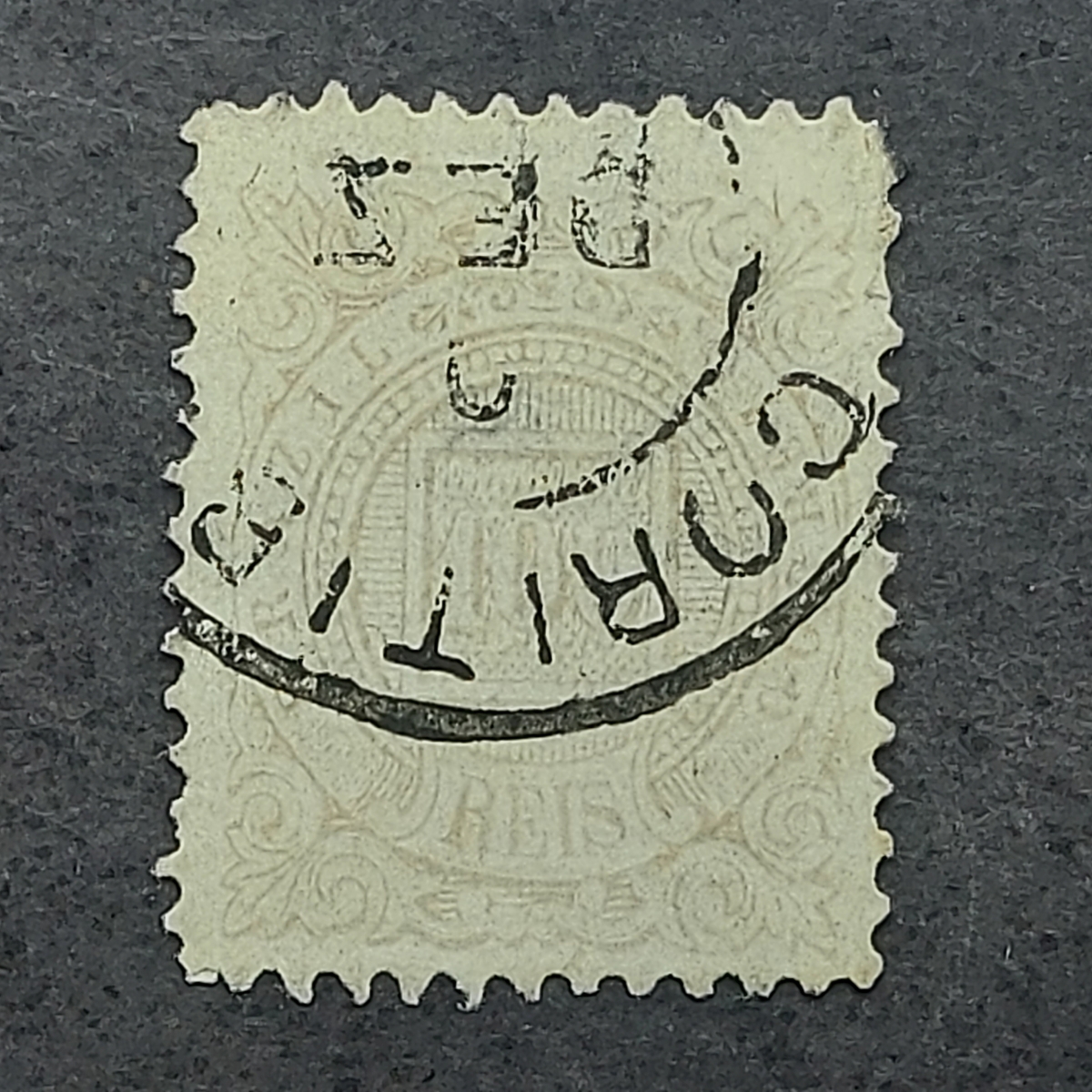 TIPO CIFRA - 100 RÉIS COM CARIMBO DE CORITIBA