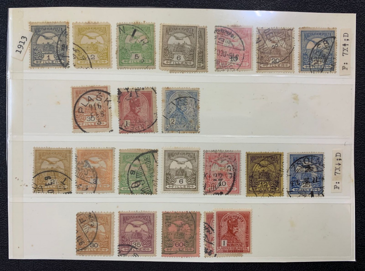 Hungria - Ano 1913 - 24 Selos - Sobre PG de Álbum