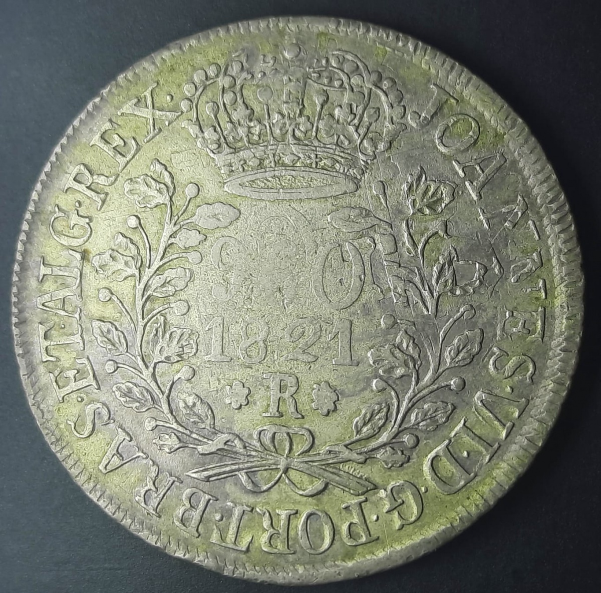 960 Réis 1821 Rio - Anverso no Reverso - Prata