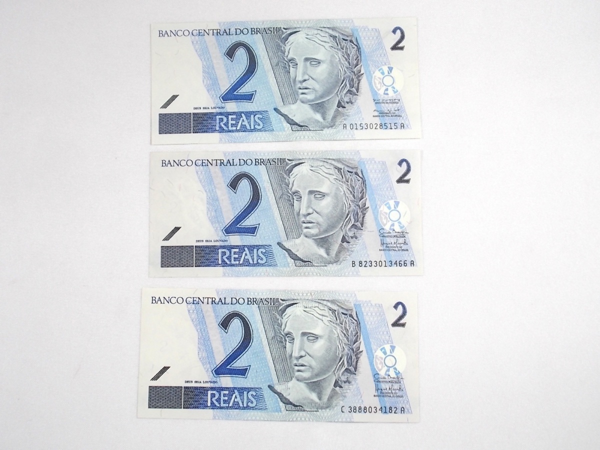 Cédula - Brasil República - 2 reais - (3 cédulas) - SOB