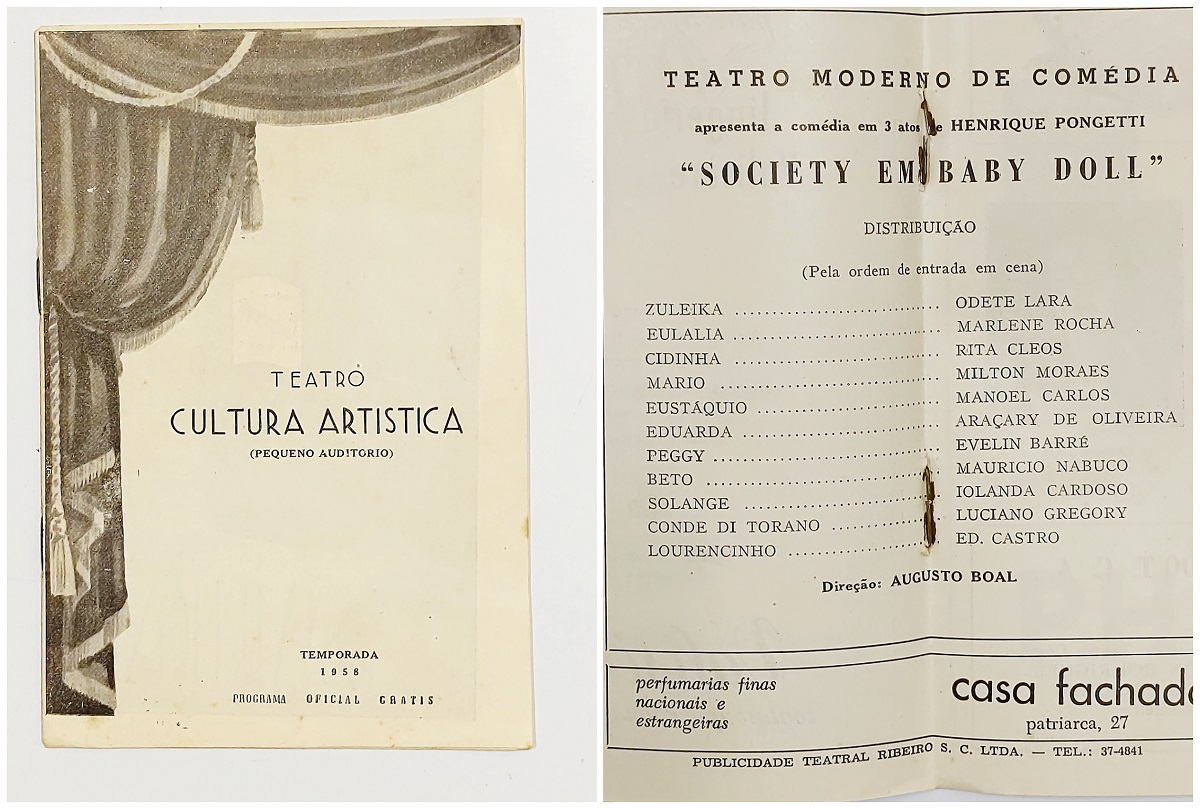 PROGRAMA DO TEATRO CULTURA ARTÍSTICA (pequeno auditório