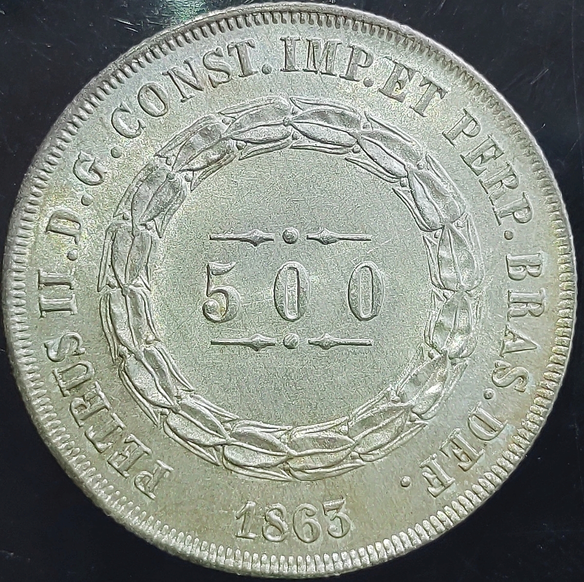 Moeda do Brasil - 500 Réis - 1863 - Prata - Império - C