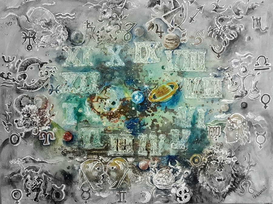 BASSANI, ASTRO, ACRILICO SOBRE TELA, MEDINDO 70CM X 90C