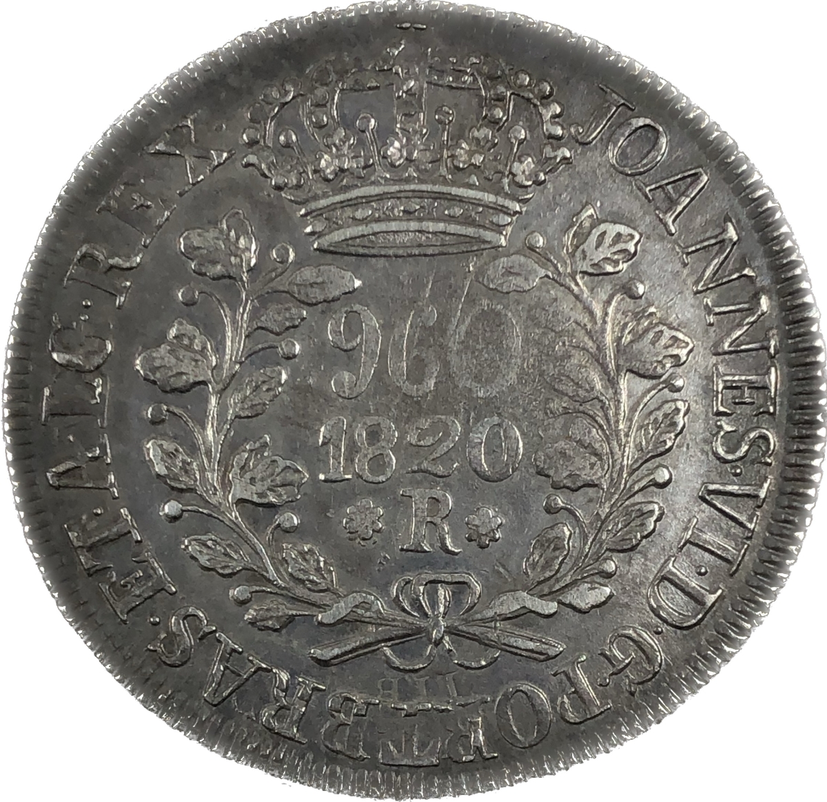 Moeda do Brasil - 960 réis - 1820R - Rio - P478g - 7 FR