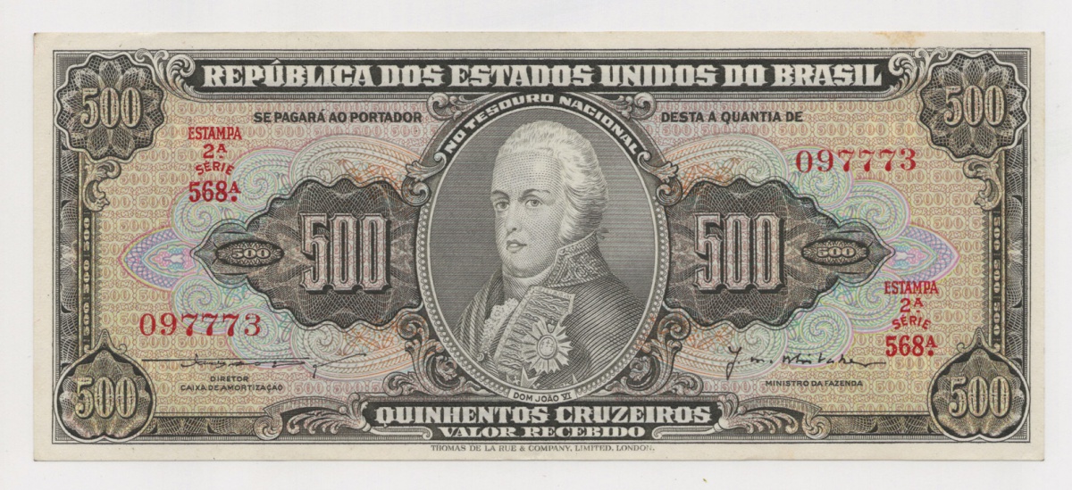Cédula de 500 cruzeiros de 1955, Claudionor S. lemos/Jo