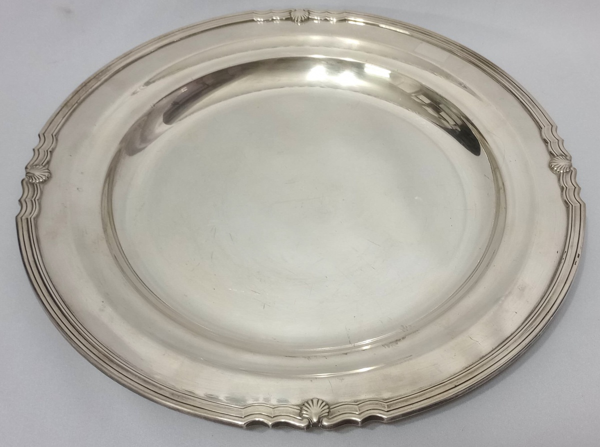 Bandeja em alpaca EBERLE. 3 cm x 33 cm.
