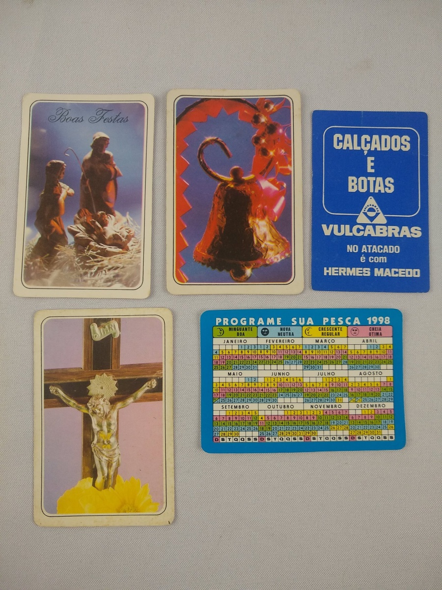 5 CALENDÁRIOS DE BOLSO - TEMAS E ANOS VARIADOS - EM BOM