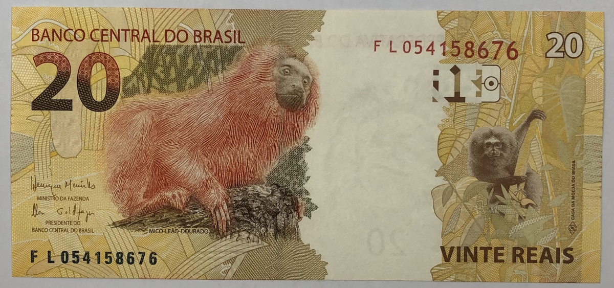 Cédula do Brasil - 20 reais - 2017 - C353 - Letras FL