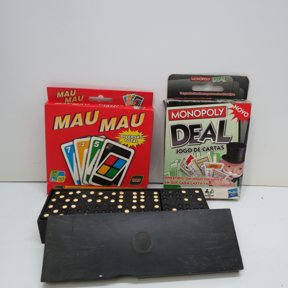 Lote de jogos contendo Monopoly Deal Jogo de Cartas, Ma