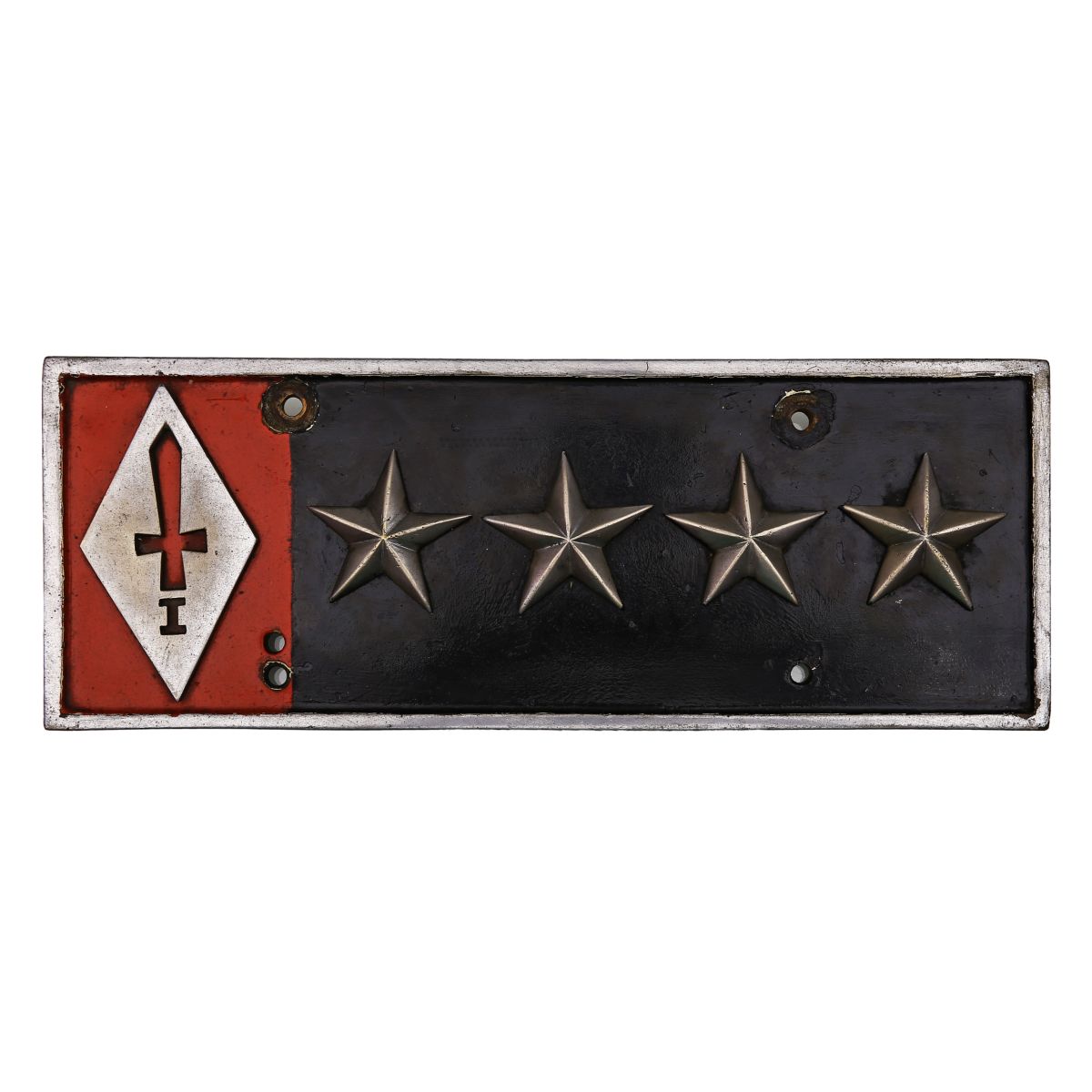 Placa de identificação de carro ou veículo militar, uti