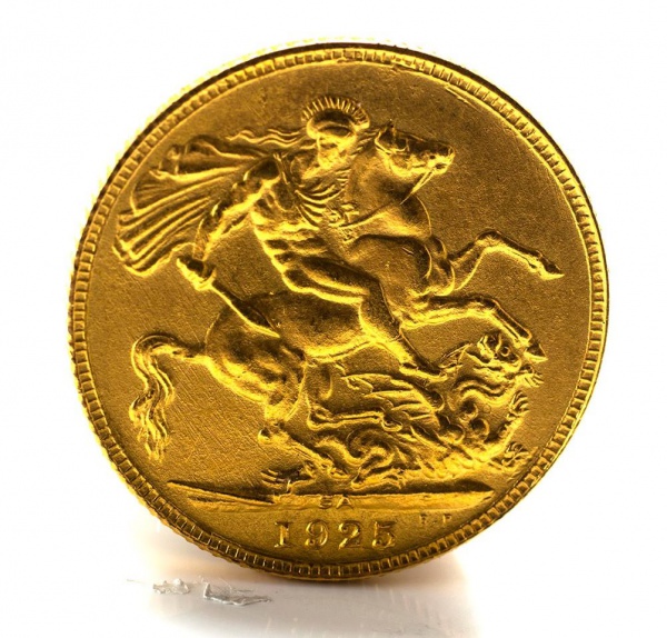 LIBRA EM OURO DE 1925 PESO 8 GRAMAS 
