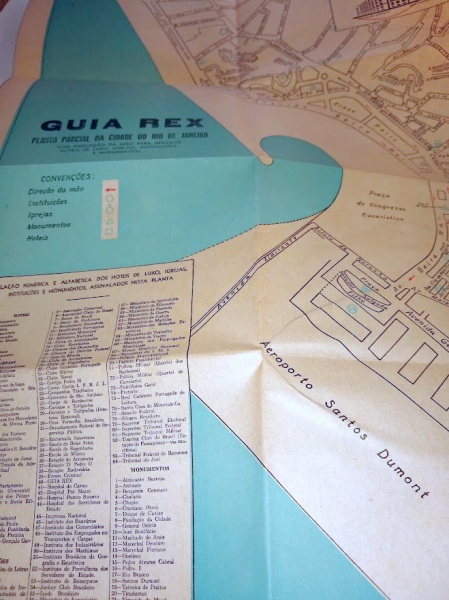 Mapa antigo elaborado pelo Guia REX em 1954 com Planta