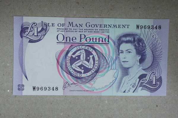 Cédula Isle of Man - 1 pound - FE - Tema Rainha