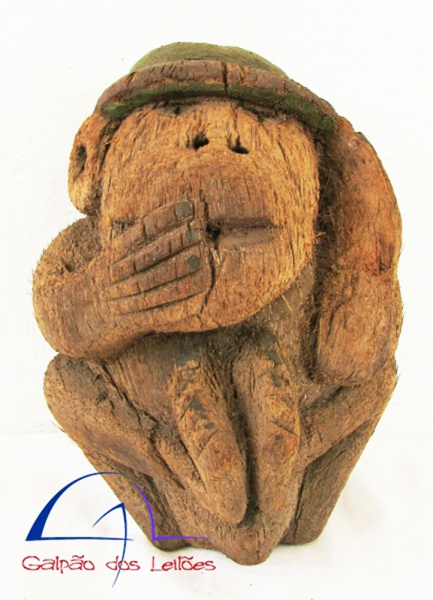 Arte popular - Macaco - escultura em coco seco - A. 19