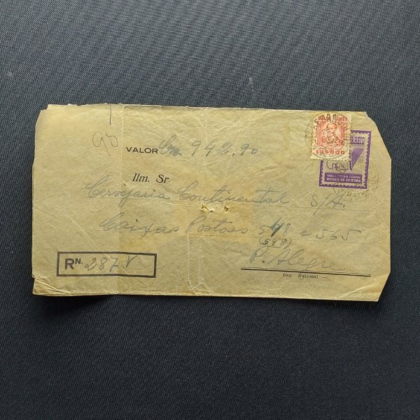 ENVELOPE PARA ENVIO DE VALORES - DESTINO PORTO ALEGRE