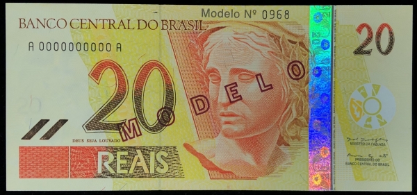 Cédula do Brasil - 20 Reais - 2003 - C303m - FE - Model