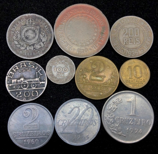 10 moedas do Brasil