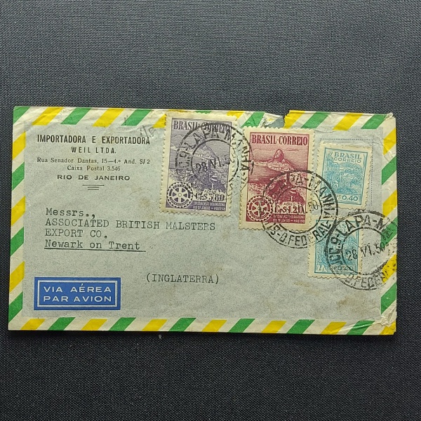CARTA CIRCULADA PARA SANTA MARIA COM CARIMBO 30 ANOS DA