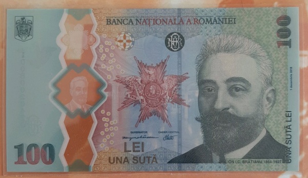 POLÍMERO - NOTA DE 100 LEI NO FOLDER - FE - COMEMORATIV