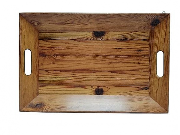 PINHO DE RIGA - BANDEJA RETANGULAR EM MADEIRA NOBRE COM