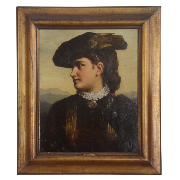 ANTON EBERT (1835 - 1896) - Óleo sobre madeira, Figura