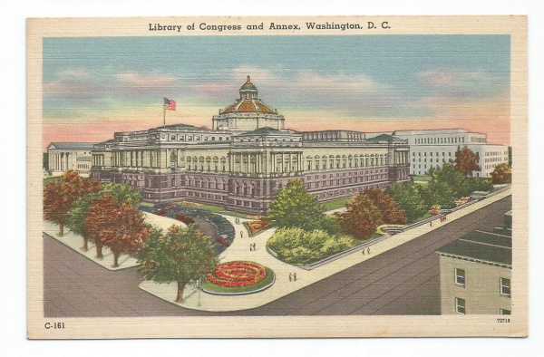 Cartão Postal tipográfico: library of Congress and Anne