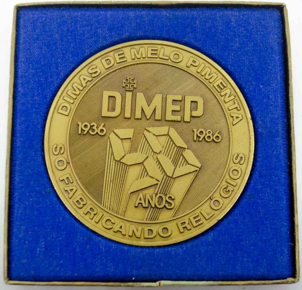 DIMEP - Medalha DIMEP 50 Anos 1936-1986 - Com caixa. Me