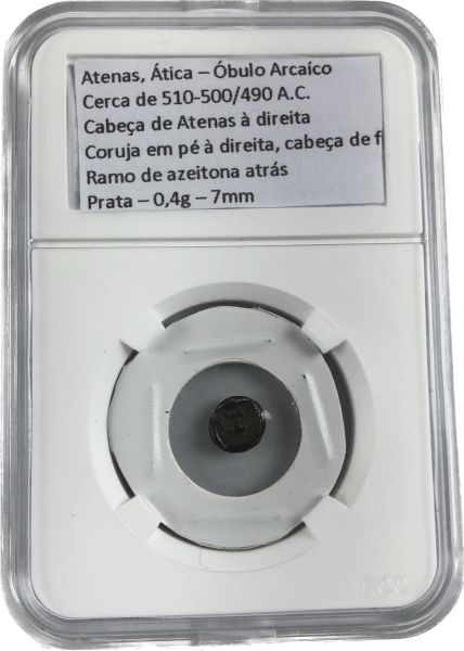 Moeda da Grécia Antiga - Atenas/Attica - Óbulo Arcaíco
