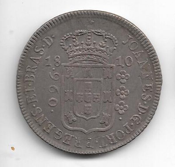 BRASIL COLONIA - PRATA - 960 RÉIS - ANO 1810 RIO - VARI