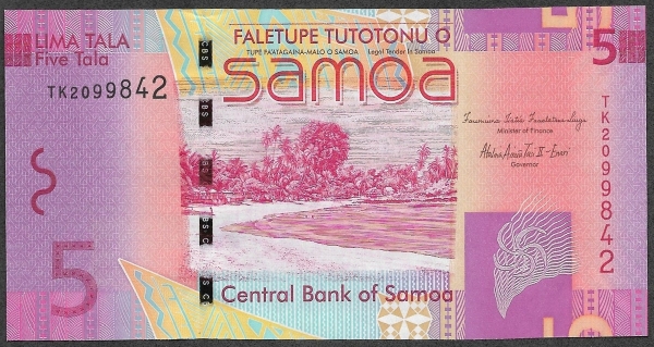 Cédula de Samoa - 5 Tala - 2014 - FE