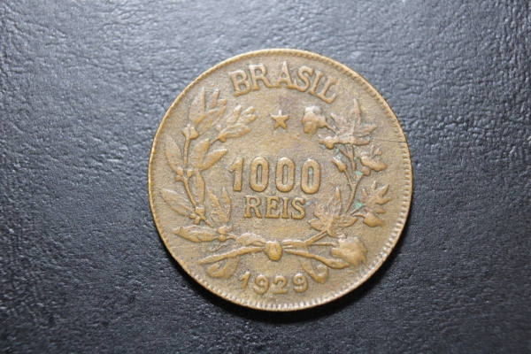 moeda do Brasil, 1000 reis de 1929 com ponto na palavra