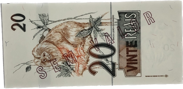 Cédula do Brasil - 20 reais - 2002 - C302 - AMOSTRA / S