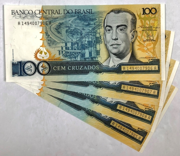 Cédula do Brasil - 50 cruzados - 1988 - C184 - FE - Últ