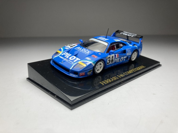 Ferrari F40 Competizione Azul miniatura em metal diecas
