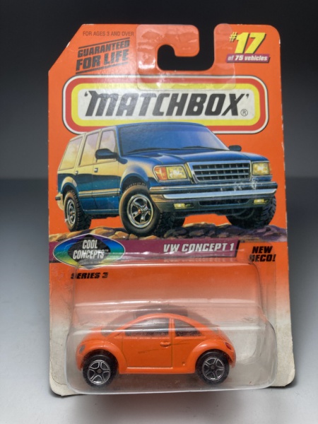 VW Concept 1 Laranja - Matchbox Escala Aprox 1/64 minia