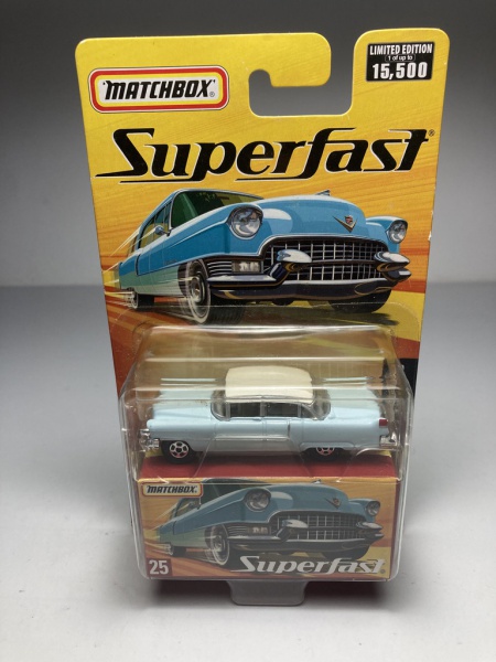 1955 Cadillac Fleetwood #25 Azul - Matchbox Superfast E