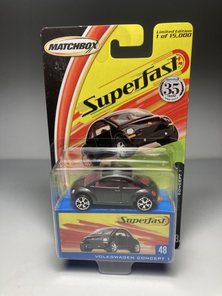 Volkswagen Concept 1 Preto - Matchbox Superfast 35 Year