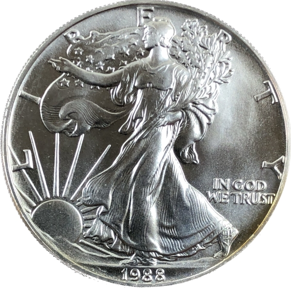 Moeda dos Estados Unidos - 1 dollar - 1988 - Prata (.99