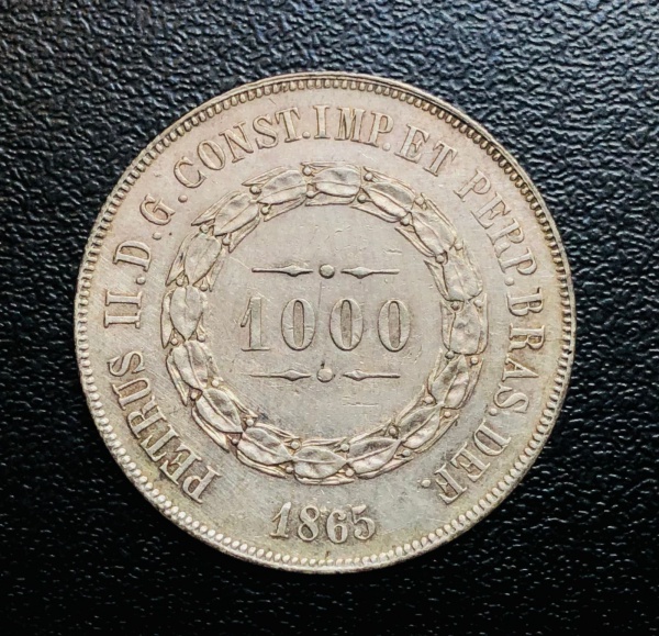 1000 REIS 1862 BRASIL - P-610 3º SISTEMA, 2º TIPO- Prat
