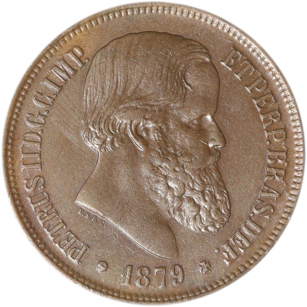 Moeda do Brasil: 40 Réis 1879 - Graduado pela NGC MS 61