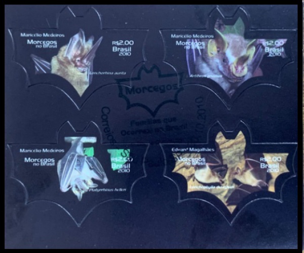 Quadra - Morcegos - Ano 2010 - Com Carimbo Comemorativo