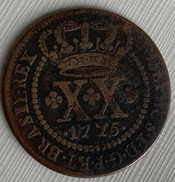 BRASIL COLÔNIA - MOEDA EM COBRE - X RÉIS DE 1805 D. JOÃ