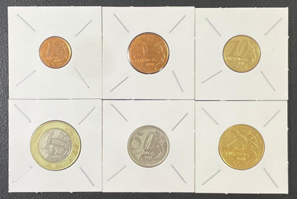 Real 1998 - Set do Real 1998 Completo 1-5-10-25-50 Cent