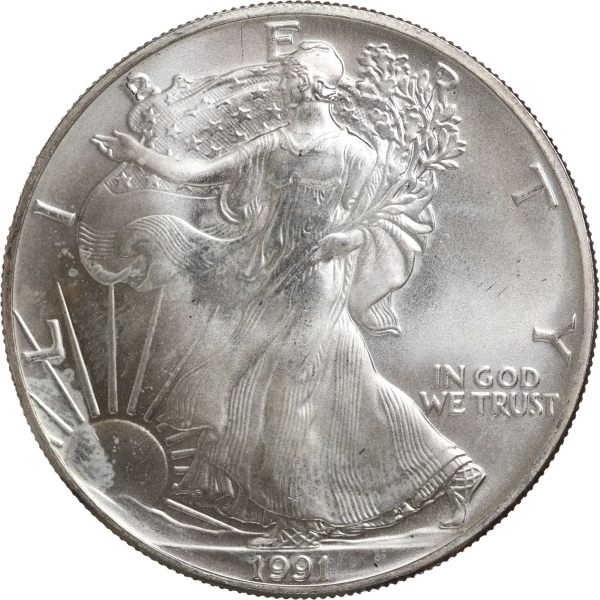 Moeda dos Estados Unidos - 1 dollar - 1991 - Prata (.99