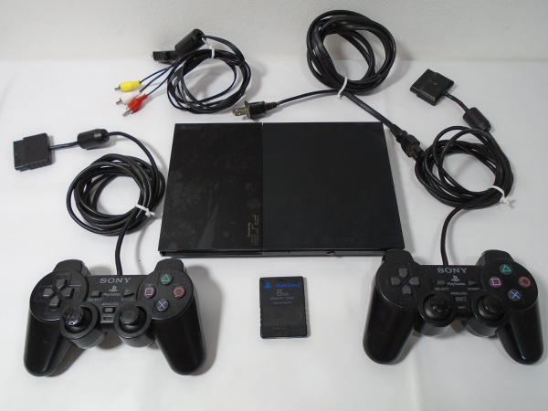 Video Game Sony Playstation 2 Slim 2 controles originais cabo d