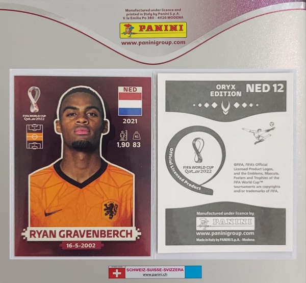 RYAN GRAVENBERCH - NED12 - ORYX EDITION - COPA DO MUNDO