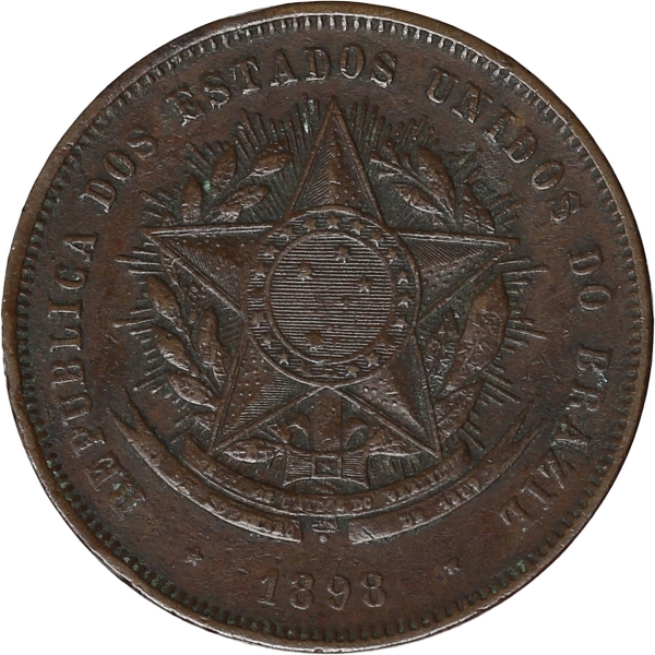 Moeda do Brasil - 20 réis - 1898 - B804