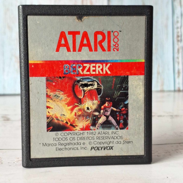 CARTUCHO ANTIGO DA VIDEO GAME ATARI 2600 BERZERK SEM TE